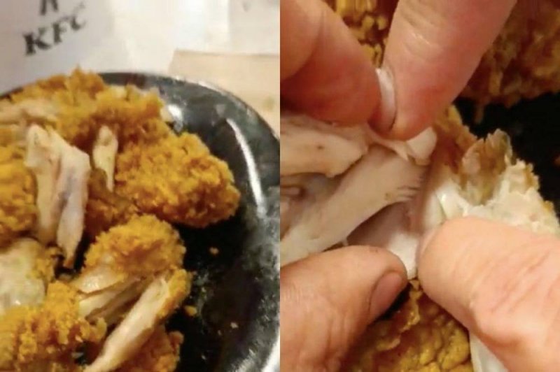 ¡Asco nivel! Familia encuentra gusanos en pollo de KFC de sucursal en ...